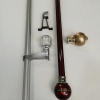 China 22 Inch 0.45mm Removable Steel Pipe Curtain Rods Zinc Alloy Decorative for sale