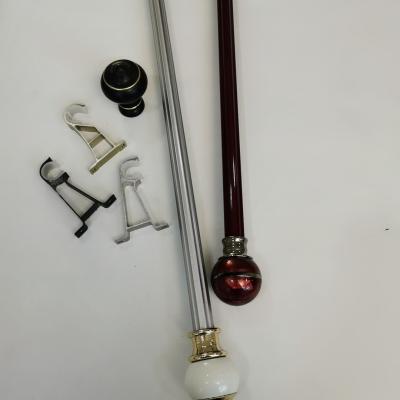 China Silver Single 28mm European Style Heavy Duty Extra Long Curtain Rods 6.7m for sale
