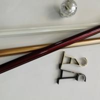 China 6.7m Zinc Alloy 0.7mm Long Black Curtain Rod Adjustable Brackets for sale