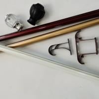 China European Style 28mm Large Window Curtain Rods Black Galvanized Steel for sale