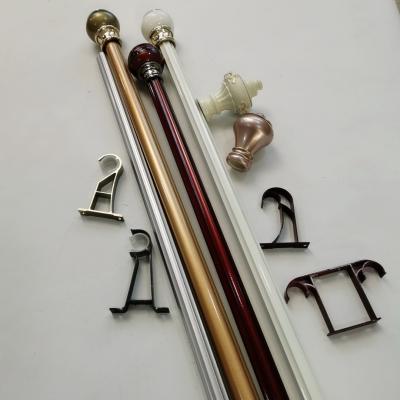 China Wrought Iron Curtain Rod 28mm Diameter 6.7m Length Black White Gold Customizable for sale