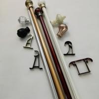 China Wrought Iron Curtain Rod 28mm Diameter 6.7m Length Black White Gold Customizable for sale