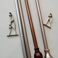 China Wrought Iron Curtain Rods 22 Inch 6.7m Extra Long Polished Metal for Home Decoration for sale