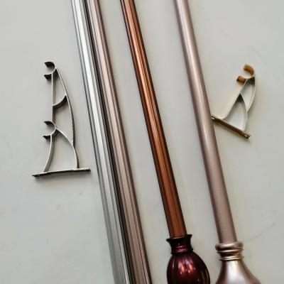 China Wrought Iron Curtain Rods 22 Inch 6.7m Extra Long Polished Metal for Home Decoration for sale