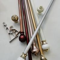 China Electroplated 0.4mm 6.7m Black Wrought Iron Curtain Pole for sale