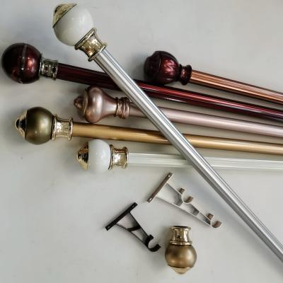 China Bedroom Anodizing Carving 7.2m Wrought Iron Curtain Pole for sale