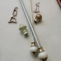 China Silver Single 28mm 6.7m European Wrought Iron Curtain Rod Set for sale