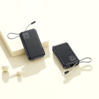 China Ultra Thin AC Plug Power Bank 10000mAh 22.5W Fast Charging With Cable for sale