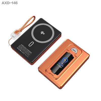 China BST-A146 10000mAh Magnetic Wireless Power Bank, 22.5W Fast Charging Portable Charger with Built-in Stand & Lanyard for sale