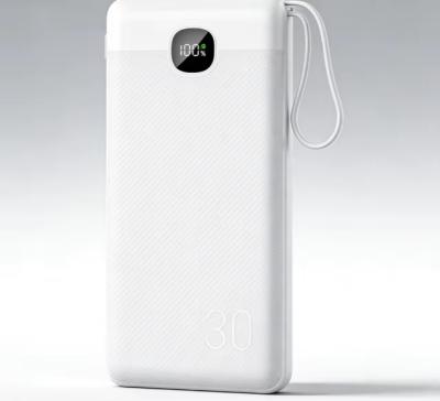 China Model-C3061 30000mAh High-Capacity Power Bank 18W Digital Display Type-C USB Input 3 Cables LI-Polymer Battery Power Station for sale