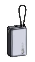 China 30000mAh Portable Power Bank High Capacity 65W Max Output Fast Charging Supports Multiple Devices Built in Type C Cable for sale
