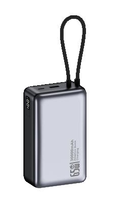 China 30000mAh Portable Power Bank High Capacity 65W Max Output Fast Charging Supports Multiple Devices Built in Type C Cable for sale