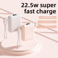 China High Capacity Ultra-Compact Fast Charging 10000mah LED Display Type-C Power Bank 22.5W with Cable Customized for sale