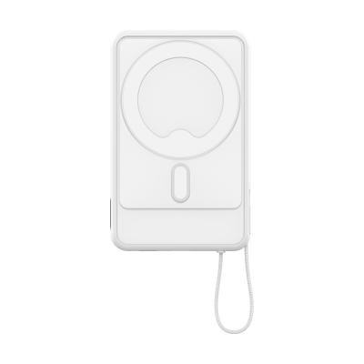 China 10000mAh Magnetic Wireless Power Bank for Apple Watch 15W Fast Wireless Charging Portable Mini PD Powerbank With Lanyard ABS for sale