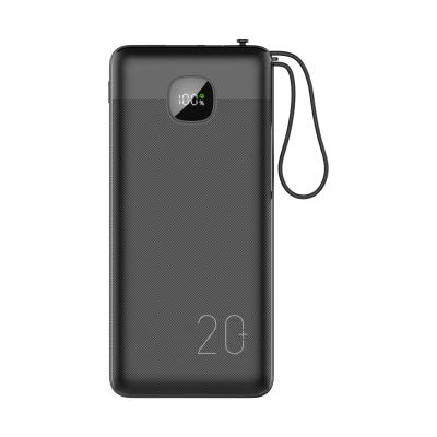China High Capacity Ultra Thin 20000mAh Portable Power Bank Type-C PD Fast Charge Digital Battery Display Custom OEM Powerbank for sale
