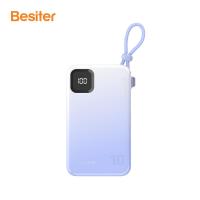 China Besiter Portable 10000mah Power Bank with LED Display Fast Charging 22.5w Built-in Cable Power Banks for Mobile Phone for sale
