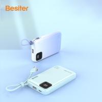 China Besiter Portable 10000mah Power Bank with LED Display Fast Charging 22.5w Built-in Cable Power Banks for Mobile Phone for sale