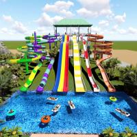 China Family Friendly Adults Big Water Park Slide For Amusement Park 50-100 Meters Length for sale