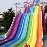 China CE Certified Large Water Park Slide With Fiberglass Construction And Single Rider Capacity for sale