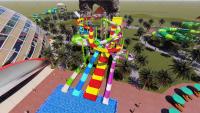China Mountains Colorful Water Slide Fiberglass Rides For 4 People for sale