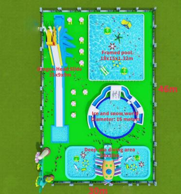 China 0.9mm Plato PVC Inflatable Water Park Heat Sealing for sale