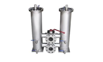 China 304 Stainless Steel  duplex bag filter skid Impurity Separation Edible Oil Honey 30 inch for sale