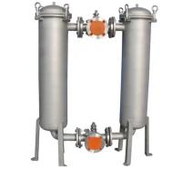 China Stainless Steel Bag Filter 5 Micron 50 Micron Double Cylinder Beverage Juice Milk for sale