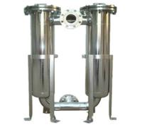 China Skid Duplex Bag Filter Housing Beverage Fresh Milk Double Barrel Sugar Liquid Impurity for sale