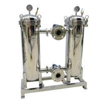 China Sanitary 304 stainless steel filter bag Manual Ball Valve Duplex Switching Parallel Double Barrel for sale