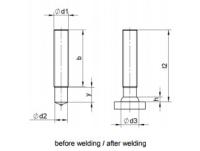 China BOLTE Welding Studs for Drawn Arc Stud Welding    Threaded Stud With Partial Thread for sale