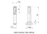 China Internally Threaded Stud  Welding Studs for Drawn Arc Stud Welding for sale