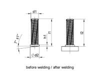China Colour Groove Stainless Steel Weld Studs For Short Cycle Stud Welding DIN EN ISO 13918 for sale