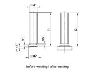 China Bolte Welding Studs for Short Cycle Stud Welding    Threded Stud Type PS for sale