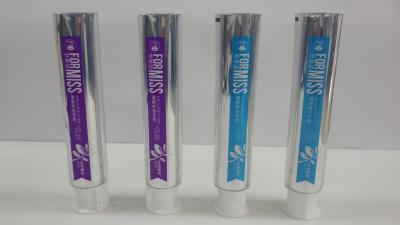 China 90g Metallic Plastic Toothpaste Tube Glossy Silver Sheen Mirror Feeling for sale