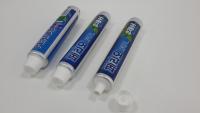 China 150g Flexography Printing Teeth Whitening Tube Aluminum Foil Lamination ToothPaste Packaging Push Pull cap for sale