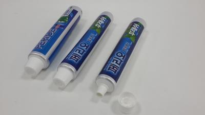 China 150g Flexography Printing Teeth Whitening Tube Aluminum Foil Lamination ToothPaste Packaging Push Pull cap for sale