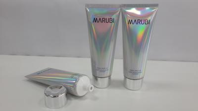 China Laser Film Material Laminated Cosmetic Packaging Tube With Electroplated Cap for sale