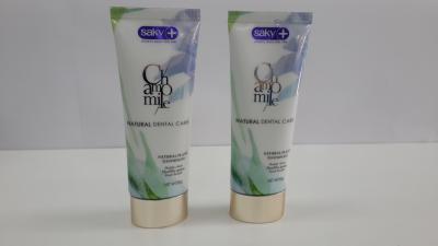 China Coating Aluminum Cosmetic Packaging Oval Tube Silkscreen Printing On Silver Cold Stamping for sale