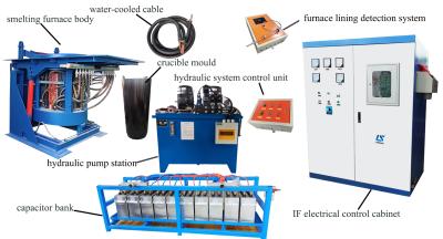 China 2 Ton 1400KW Steel Shell Copper Scrap Melting Furnace Induction Melting Machine for sale