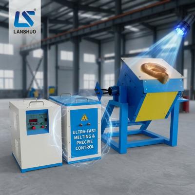 China High Temperature 1800C Metal Melting Induction Furnace LSZ-160 160kw 250kg Copper 100kg Steel for sale