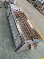 China Brush Roller Washing Machine for Vegetables Potatoes Ginger Peeling Machine 200kg Capacity for sale