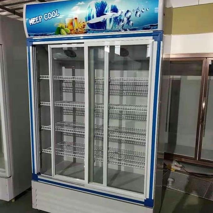 1168L Glass Door Display Freezer , 110V To 240V 3 Sliding Door Refrigerator 3