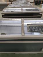 China Seafood Fish Glass Door Display Freezer Commercial Sliding Glass Door Chest Freezer for sale