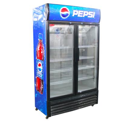 China Pepsi Cola Cabinet Double Door Direct Cooling Economical Explosion for sale