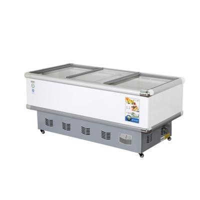China Commercial Upright Freezer Glass Door Direct Cooling Refrigeration Display Cabinet for sale