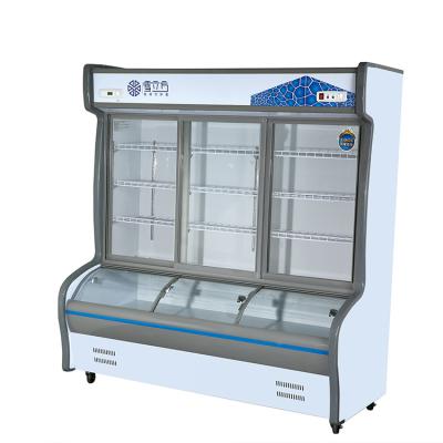 China Restaurant Barbecue Commercial Upright Freezer Glass Door for Food Beverage Dishes for sale