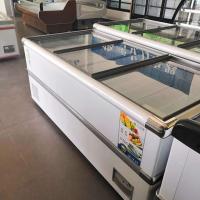 China Large Capacity Glass Door Display Cabinet Commercial Horizontal Fresh Keeping for sale