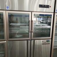 China Double Glass Door Display Freezer Stainless Steel 4 Door Commercial for sale