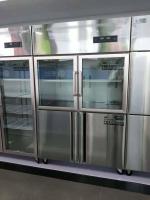 China Double Glass Door Display Freezer Stainless Steel 4 Door Commercial for sale