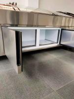 China Seafood Barbecue Fruit Fishing Preservation Display Cases Glass Ladder Ice Table for sale